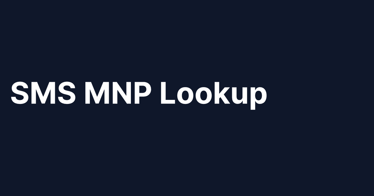 SMS MNP Lookup - Comm.com